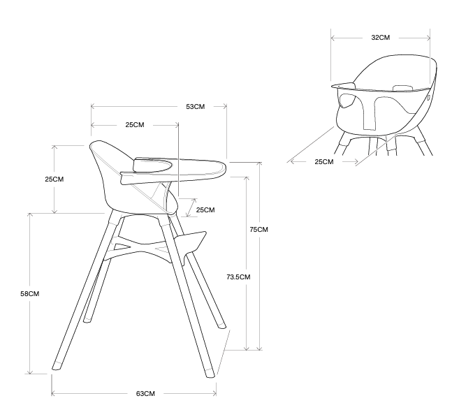 HILO² High Chair Product Specifications – Redsbaby Support (AU)
